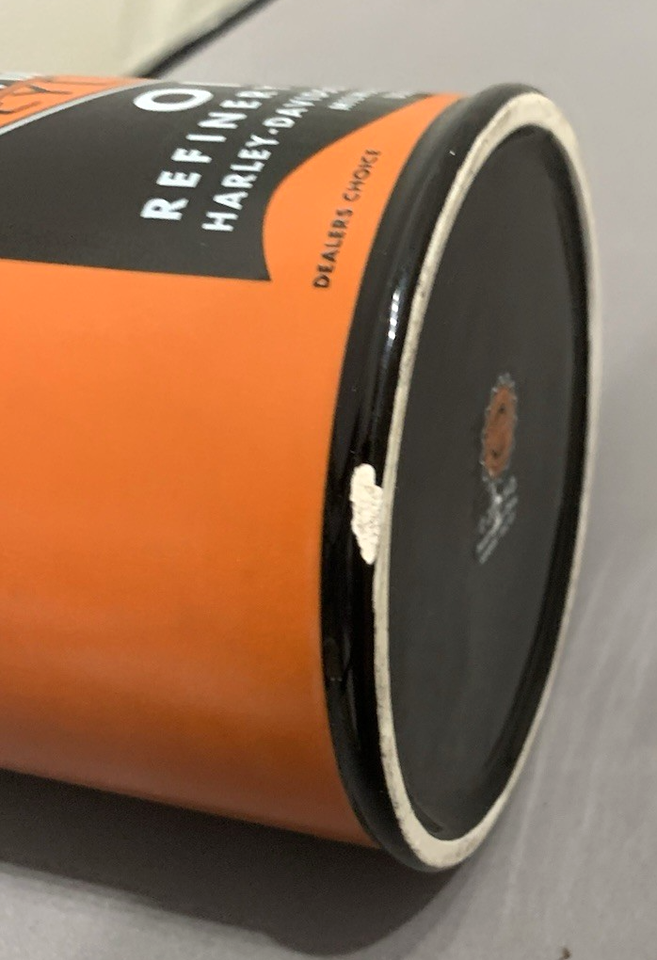 Harley Davidson Genuine Oil Can Mug - 18 Oz-Orange Black Drip Embossed ...