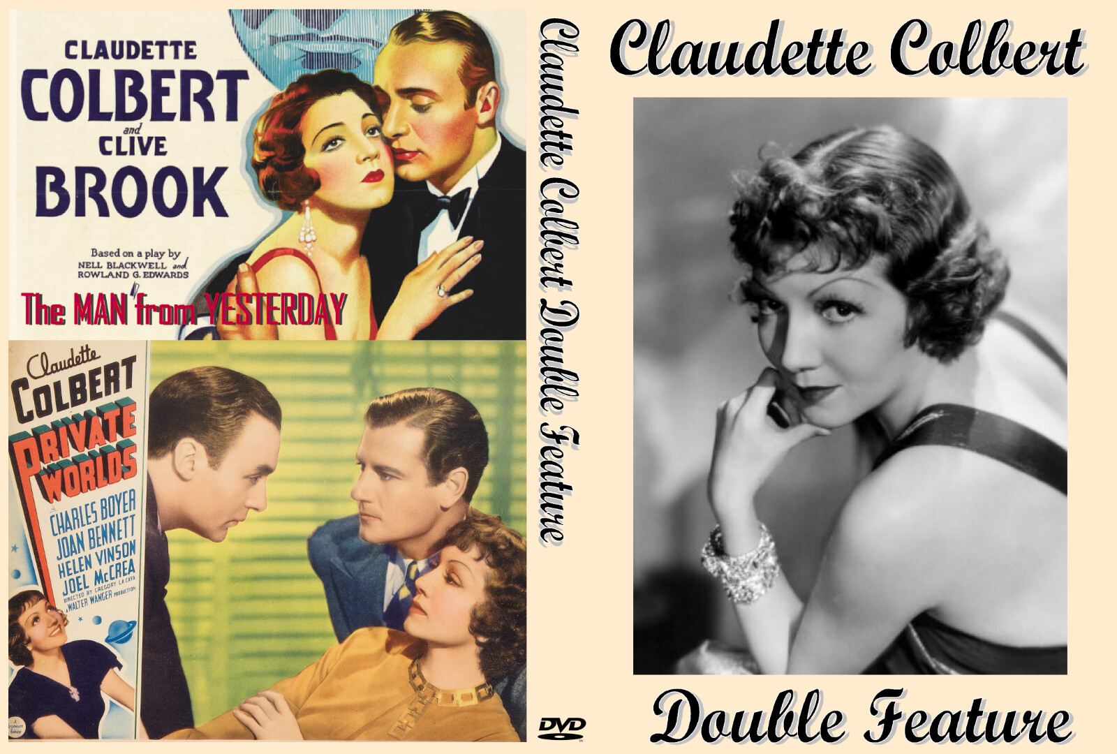 CLAUDETTE COLBERT DOUBLE FEATURE Man From Yesterday/Private Worlds 1932 ...