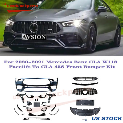 For 2020 2021 Mercedes Benz CLA W118 Facelift CLA 45S Front Bumper Body ...