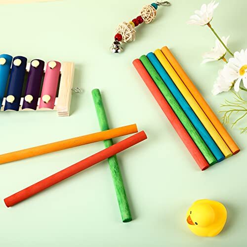 30 Pieces Rhythm Music Lummi Sticks 5 Colors Wooden Rhythm 20 cm/ 8 ...