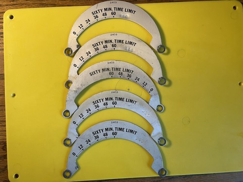 DUNCAN MILLER VINTAGE 5 PARKING METER METAL 60 MINUTE PLATES USED #2403 ...