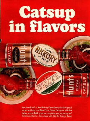 1965 Hunts Catsup Vintage Print Ad In Flavors Pizza Hickory | eBay