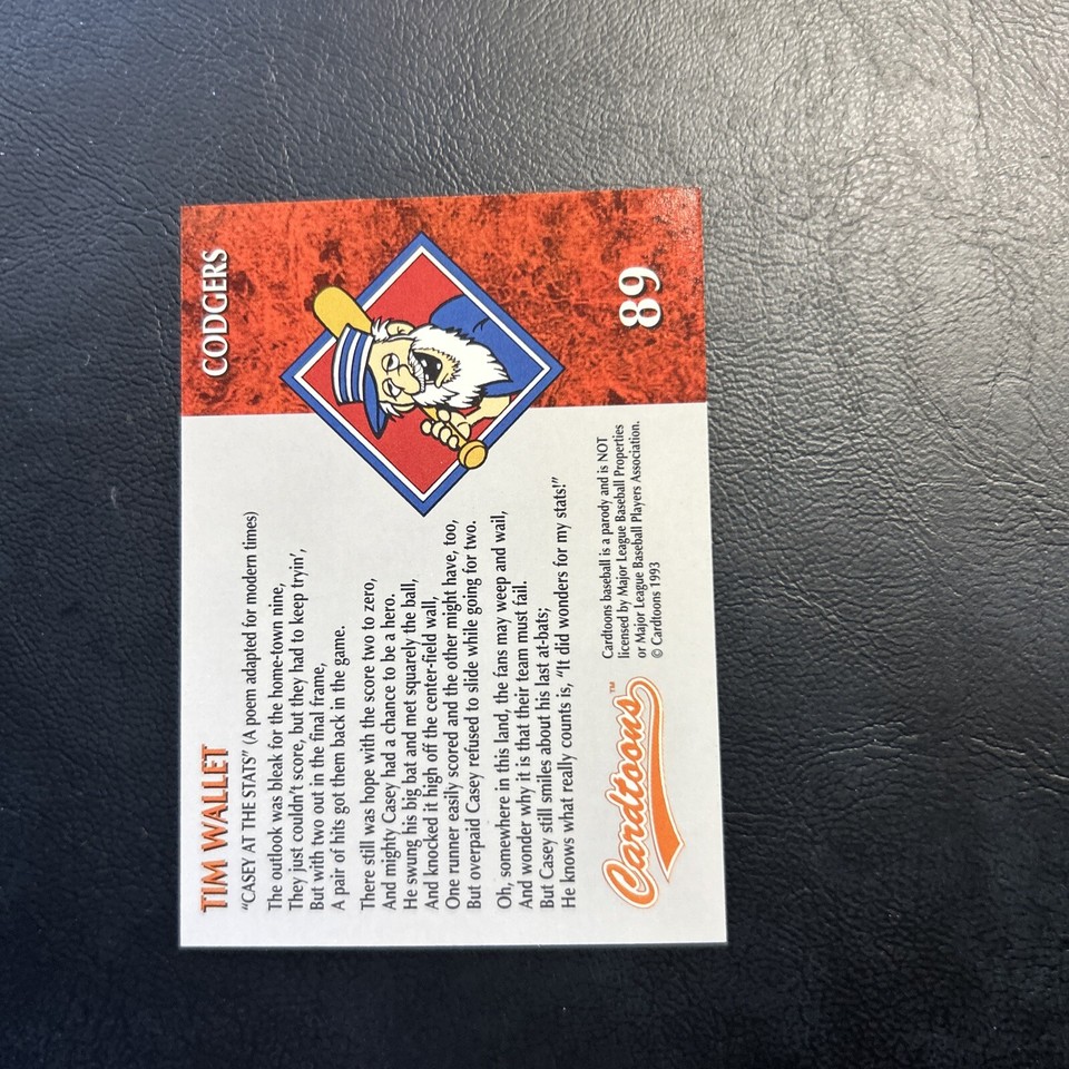 B53d Baseball Cardtoons Parody Parodies 1995 #89 Tim Walllace wallet | eBay
