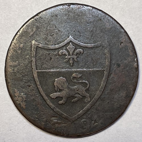 1794 Halfpenny Lancashire Lancaster John of Gaunt Conder Token VG Coin ...