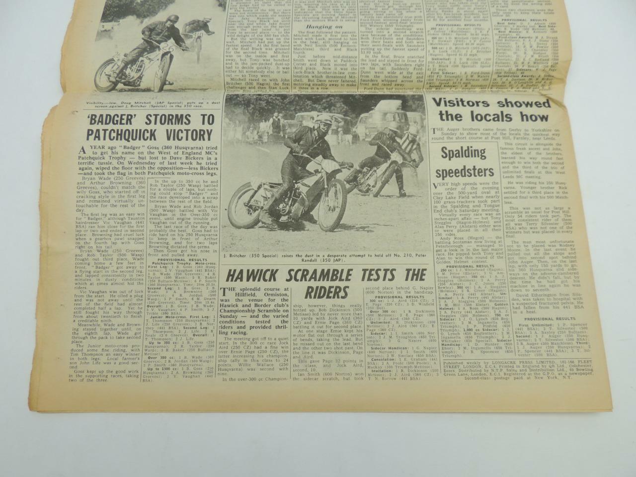 July 15 1967 Motorcycle Newspaper Aermacchi Alf Hagon Royal Enfield AJS ...