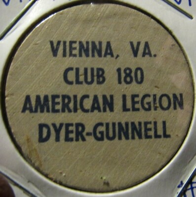 Vintage Club 180 American Legion Vienna, VA Wooden Nickel - Token ...