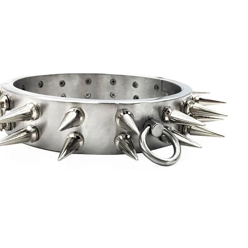 Stainless Steel New Heavy Neck Collar Thorn Detachable Spike Binding ...