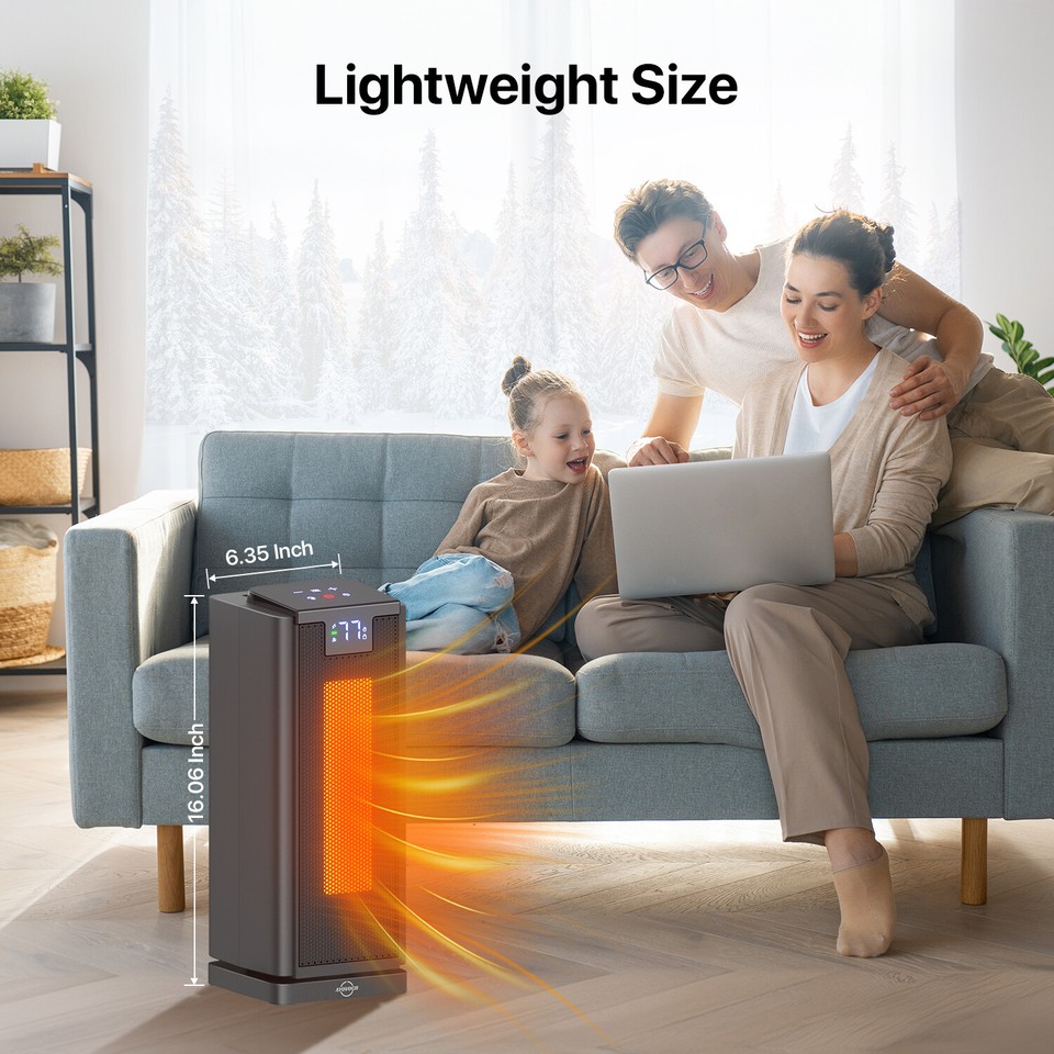 1500W - Portable Electric Heater with Thermostat Ceramic Heater ECO ...