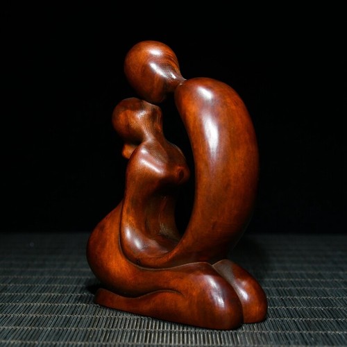 Exquisite Old Chinese boxwood handcarved character lovers tea spatula ...