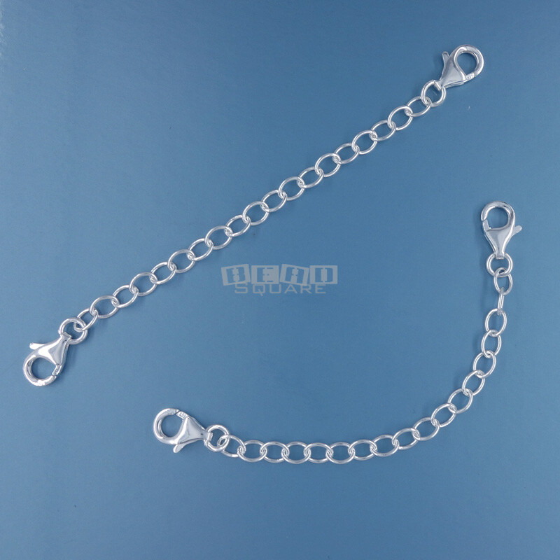 2 Sterling Silver Lobster Claw Clasps Safety Chain, Connector, Extender ...