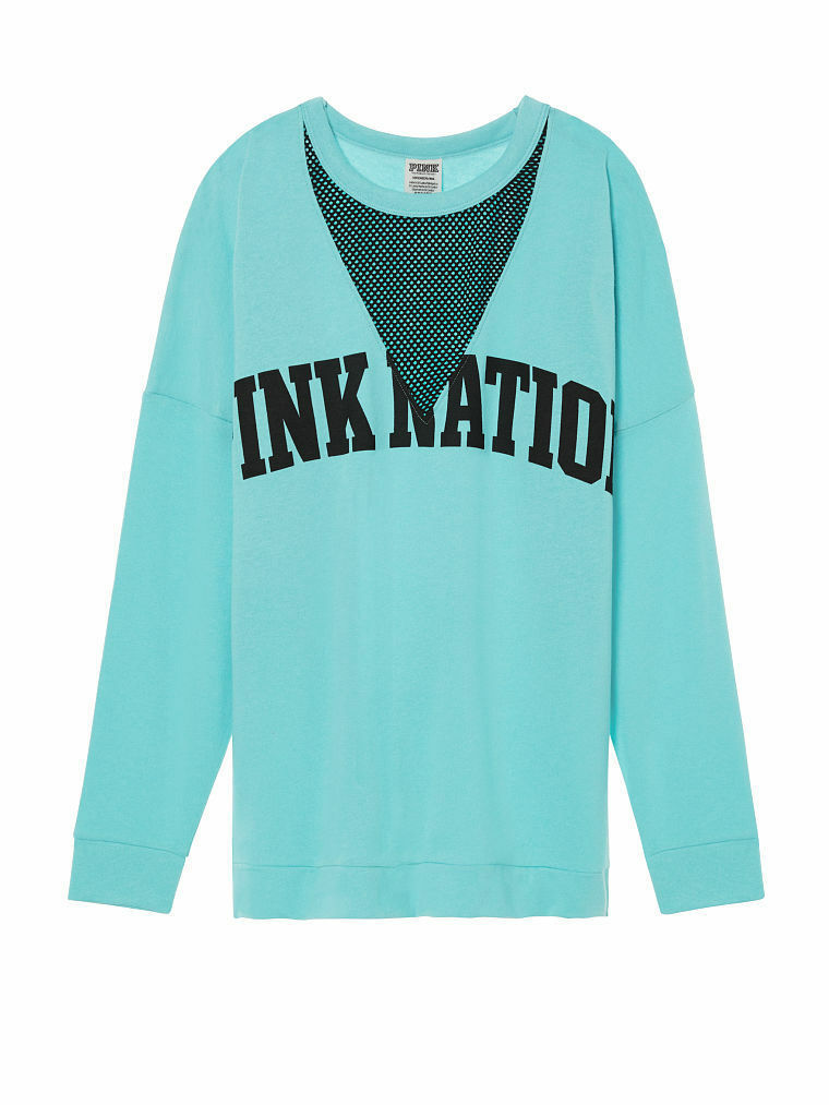 Victoria's Secret PINK NATION Campus Mesh Sweatshirt Limited Edition ...