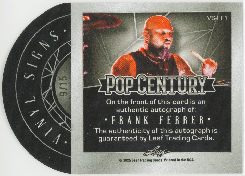 2025 Leaf Metal Pop Century Frank Ferrer (9/15) Vinyl Signs Auto ...
