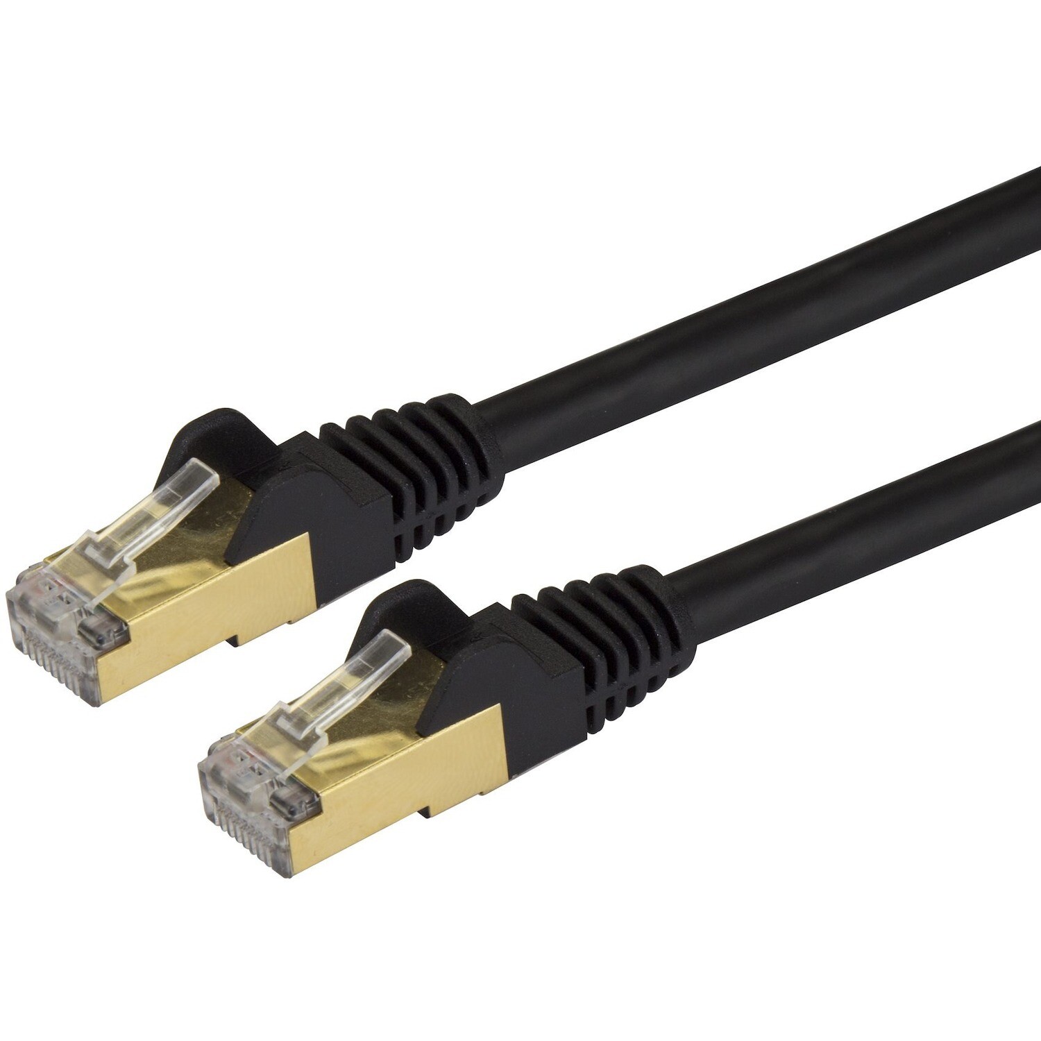 StarTech.com 4ft Black Cat6a Shielded Patch Cable - Cat6a Ethernet ...