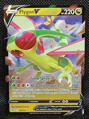 Flygon V -- NM - Mint Ultra Rare Pokemon Card -- Brilliant Stars 106/ ...