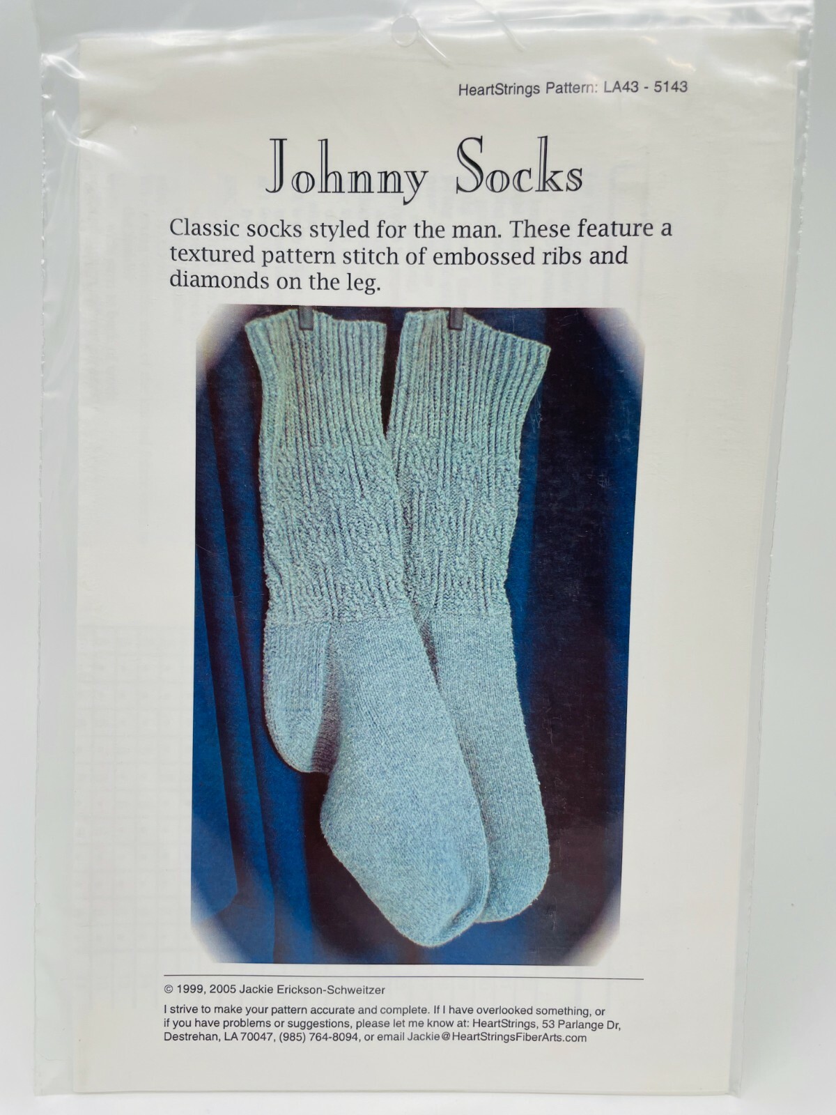 Knitting Pattern Heartstrings - Johnny Socks, Adult Large, NEW | eBay
