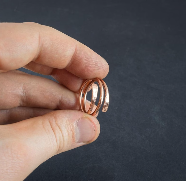 Solid Pure Copper Ring Handmade Stacking Copper Adjustable Ring All ...