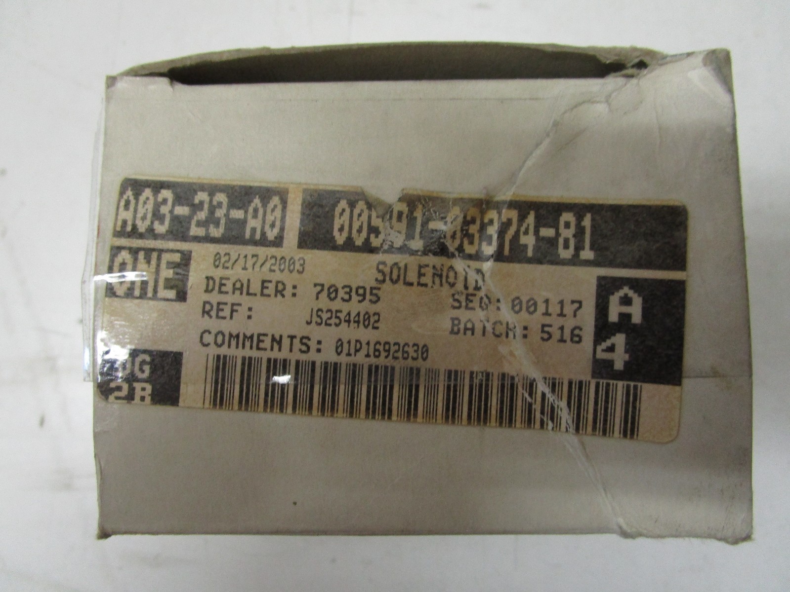 STAR LIFT PARTS 00591-03374-81 TOYOTA FORKLIFT SOLENOID - NOS - for ...