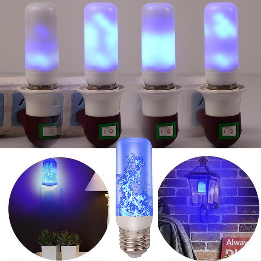 LED Flame Bulb Light Simulation Flickering Flame Atmosphere Lamp (Blue ...