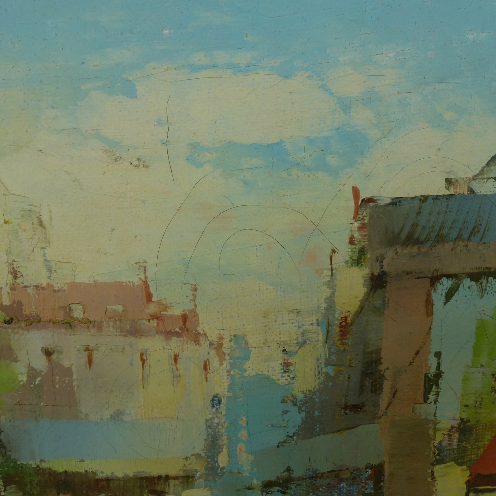 HARRY KOOLEN 1904-1985 SIGNED OIL PAINTING BUSY TOWN SCENE * DUTCH ...