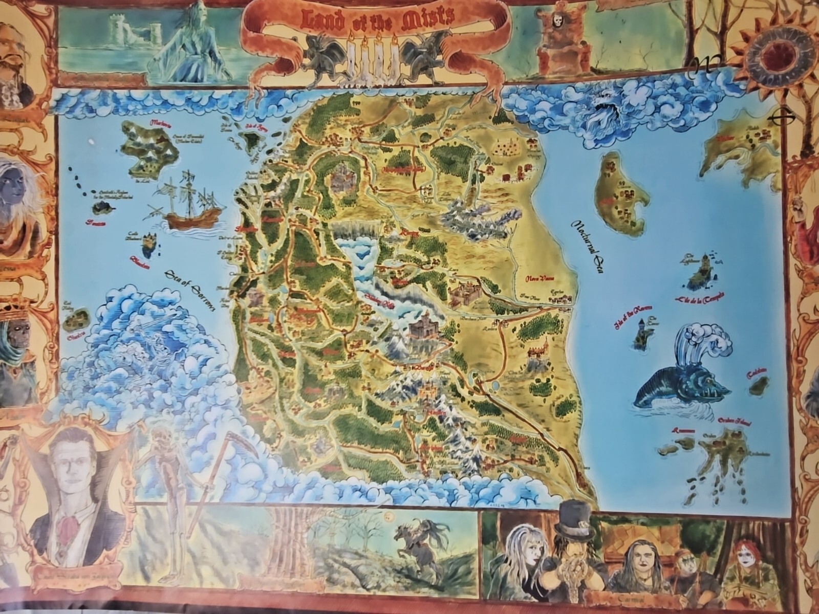 VINTAGE RAVENLOFT LAND OF THE MISTS PROMO POSTER MAP RARE AD&D 2ND ...