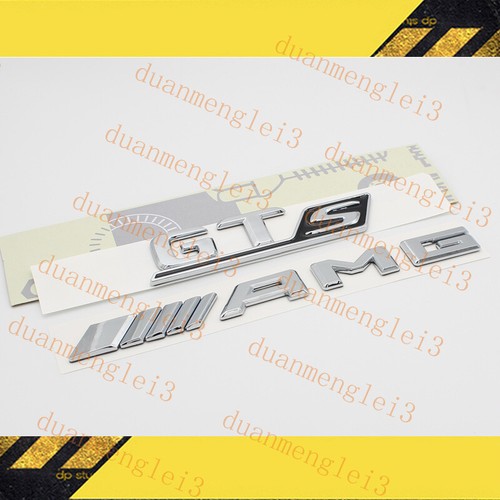 Flat Chrome GTS AMG Badges Emblem Sticker For C190 R190 Coupe GT S 2015 ...