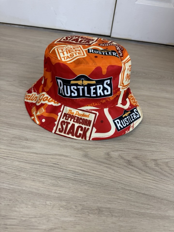 Rustlers burger Mexican stack pepperoni reversible bucket hat festival ...