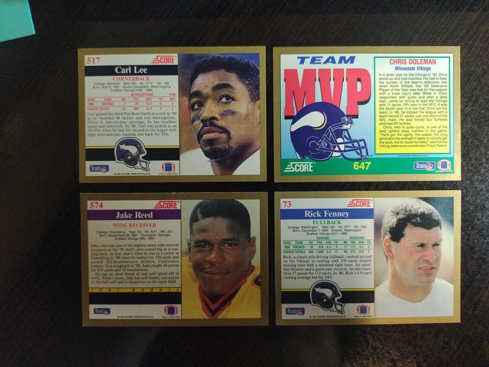 Score 91 - Rick Fenney, Chris Doleman, Lee, Reed, Carter - Minnesota ...