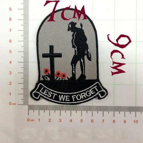 Quality Iron/Sew on Lest we forget ANZAC Biker remembrance day diggers ...