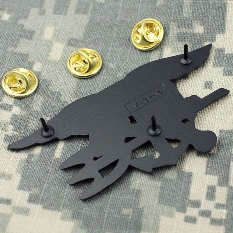 US Navy Seal Eagle Anchor Trident Metal Badge Insignia Color Black | eBay