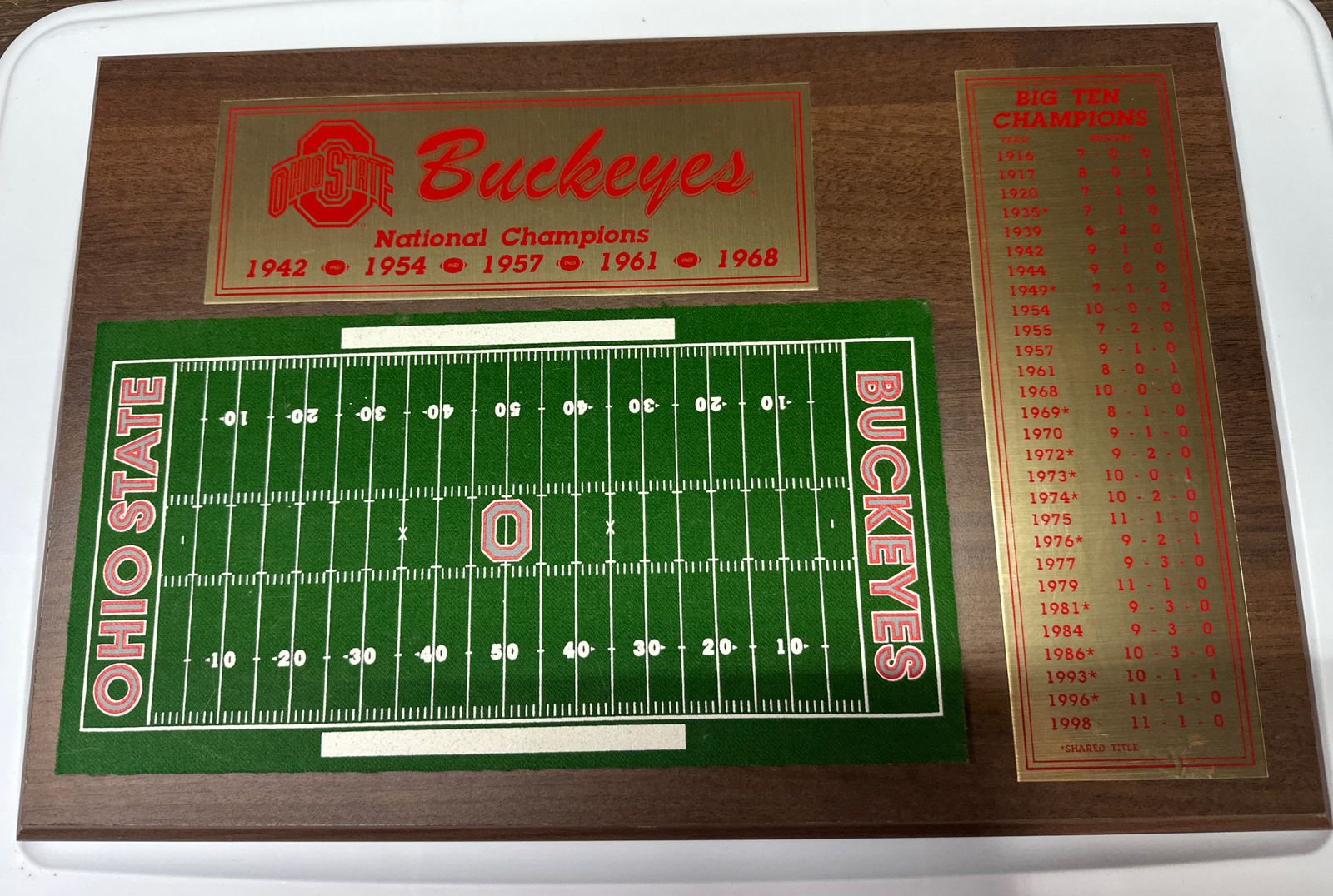 Vintage Ohio State Buckeyes Championship Plaque | eBay