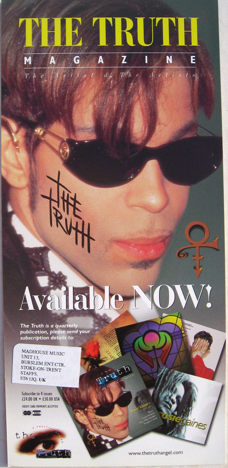 PRINCE The Truth Magazine A5 Size Glossy 2-Sided Flyer UK Fanzine MINT ...