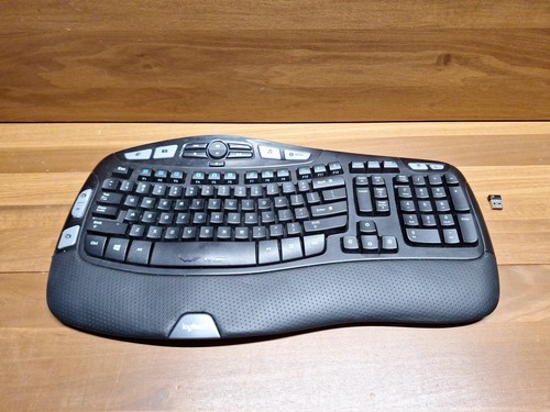 Logitech K350 Ergonomic Wave Full-size Wireless Keyboard, 2.4Ghz, USB ...