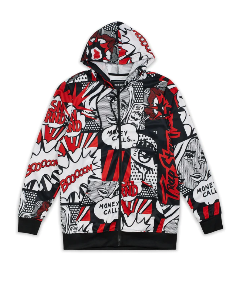 Reason Brand Money Calls Comic Print Track Set Tracksuit 2 Piece Set ...