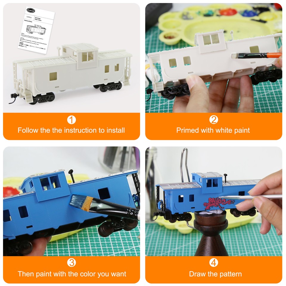 Evemodel 1pc HO Scale 1:87 Blank Unpainted Unassembled 36' Wide Vision ...
