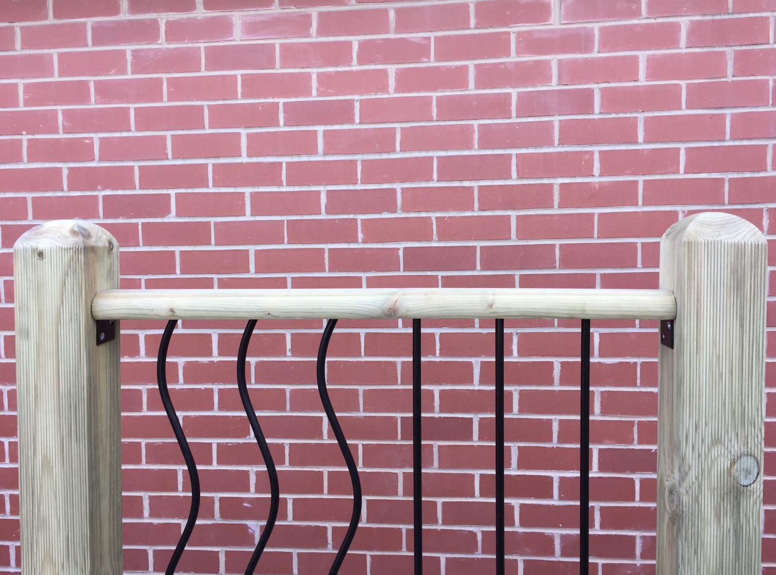 Wavy or Straight Black Metal Decking Panels. Steel Garden Fence Spindle ...
