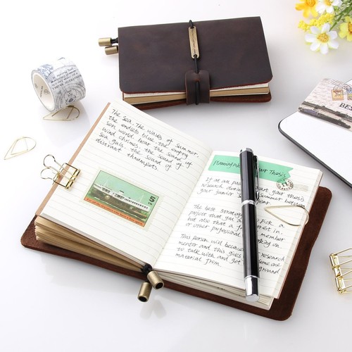 Refillable Handmade Travelers Notebook, Leather Travel Journal Notebook ...