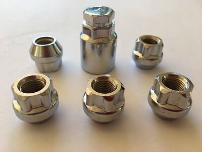 Fits Nissan Patrol GU GQ 5 Chrome Wheel Lock Nut Set Open End.12mm x 1. ...