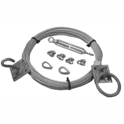 30mtr Catenary Overhead Wire Rope Kit Galvanised Steel Cable/Line Lash ...