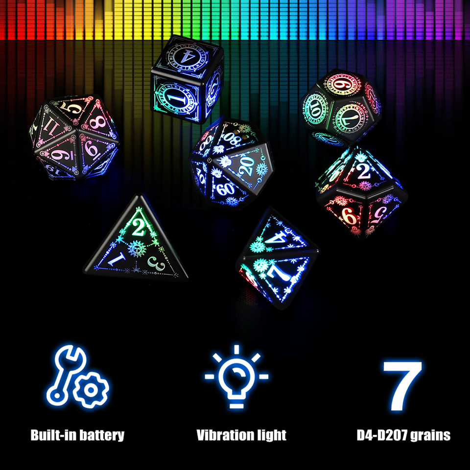 Light Up LED Dice Set Shake To Glowing DND Dice For Role Playing ...