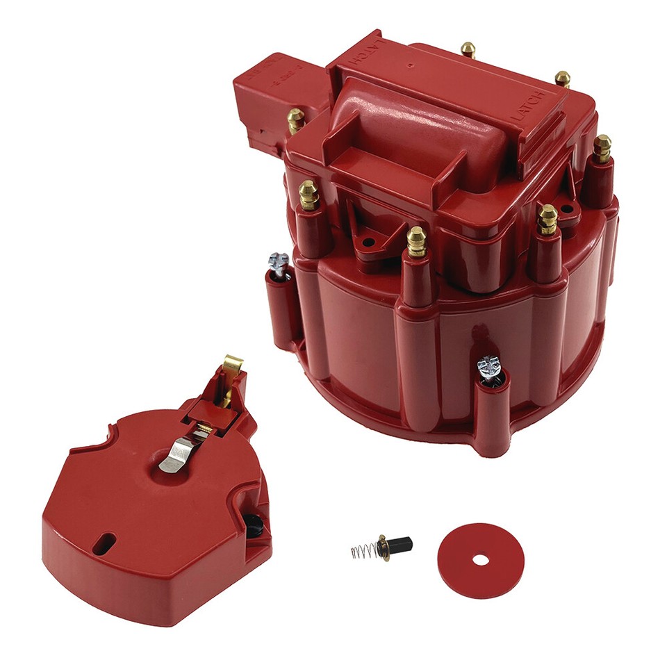 Red HEI Large Distributor Cap Rotor Kit For CHEVY GM SBC BBC 305 327 ...