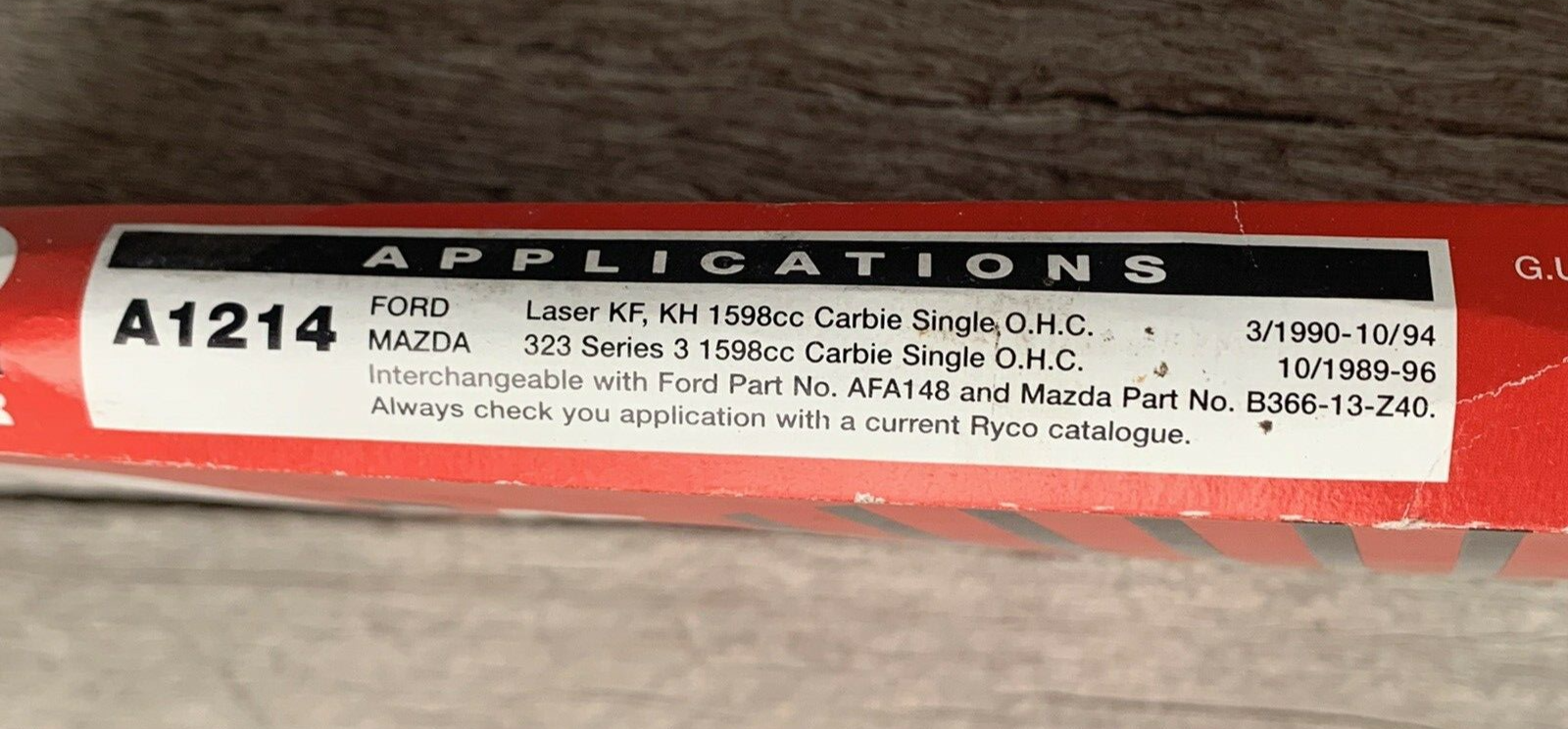 Air Filter Ryco A1214 For Ford Laser KF KH Mazda 323 BG BF 1.6 Litre | eBay