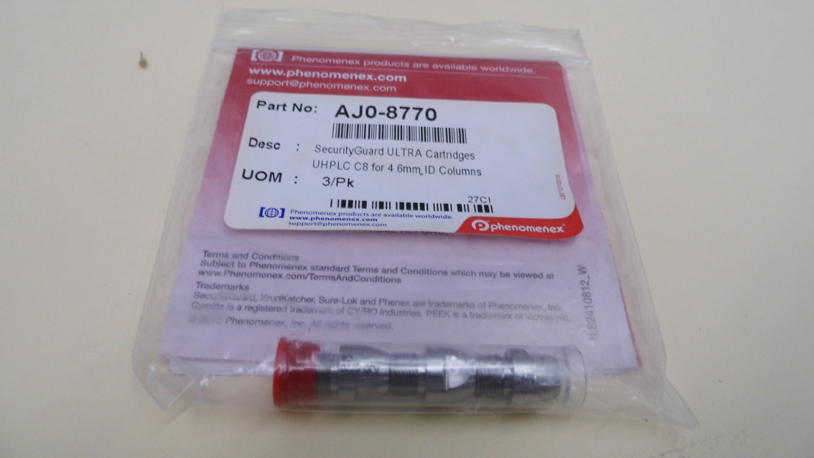 3 PHENOMENEX AJ0-8770 SECURITY GUARD ULTRA CARTRIDGES UHPLC C8 | eBay