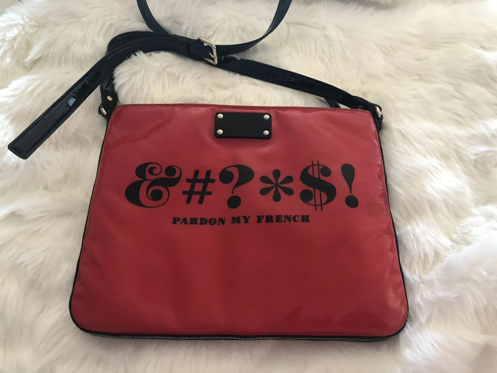 Kate Spade Pardon My French Red Darby Tech Library Way Punctuation ...