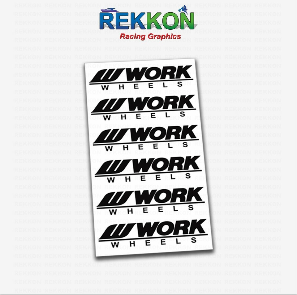 x6 3.5" 89mm Work Wheels Spoke Sticker Decal Alloy Rim Meister S1 kai ...