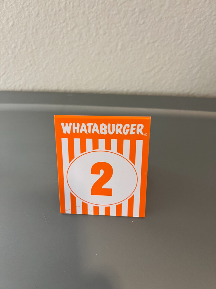 Whataburger Table Tent Markers - Individual Restaurant Order Numbers | eBay