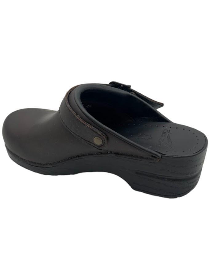Dansko Open-Back Leather Clogs Ingrid Brown/Black | eBay