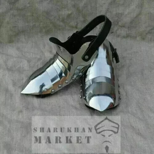 Medieval Gothic Costume Shoes Steel Armor Boot Sabaton Knight Warriors ...