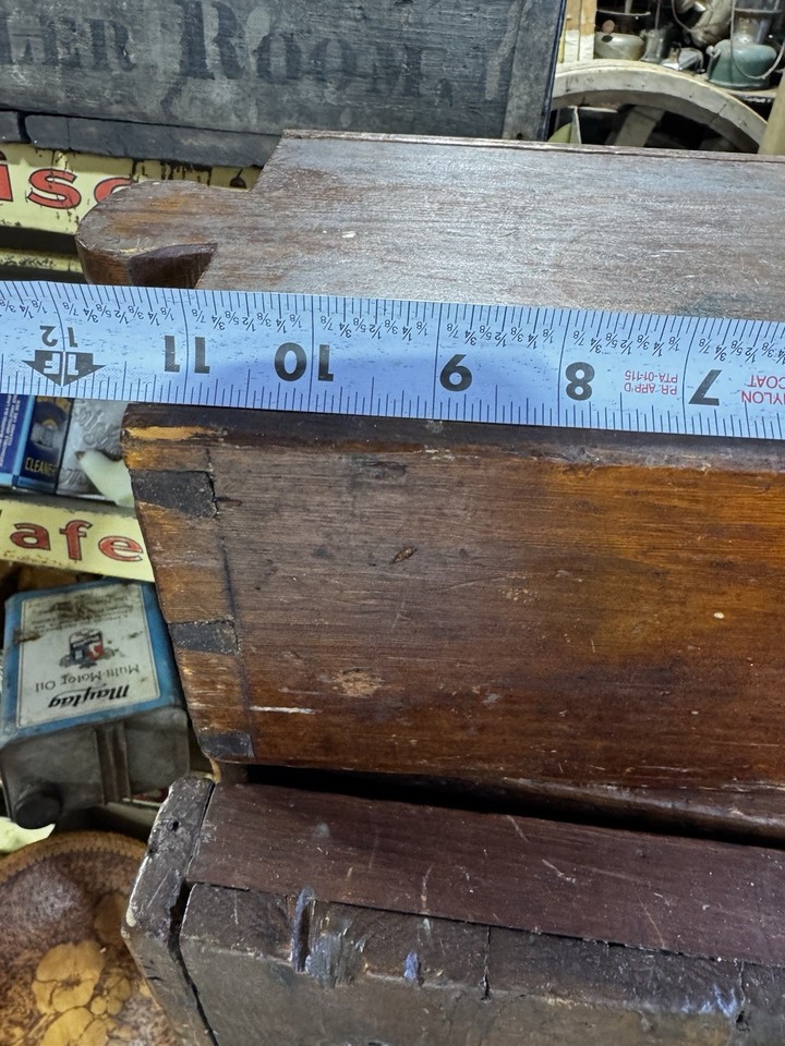 Antique dovetailed primitive slide lid candle box bible Dated 1879 | eBay