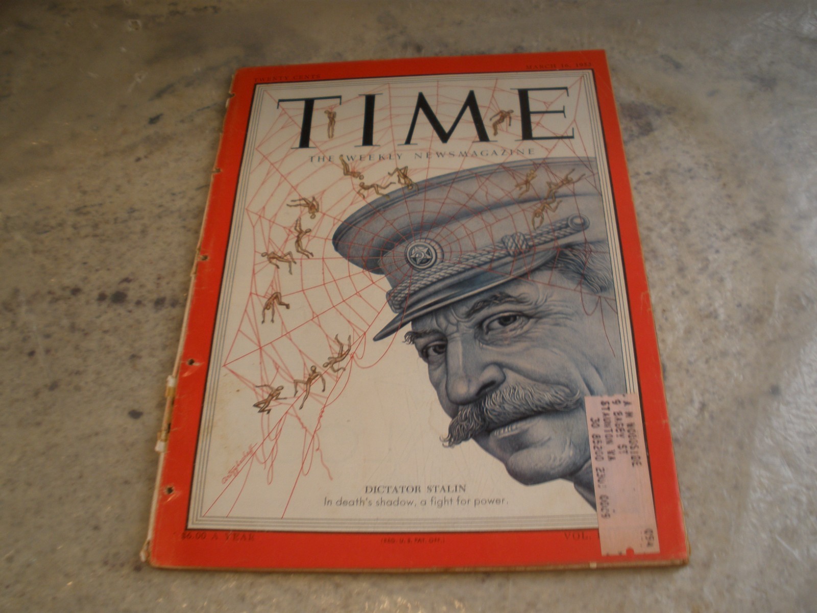 VINTAGE TIME MAGAZINE DICTATOR STALIN MARCH 16 1953 | eBay