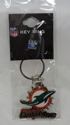 Miami Dolphins Heavyweight Metal Keychain Key Ring | eBay